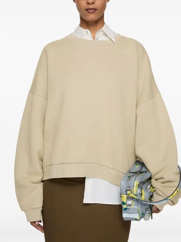 Acne Studios Logo-patch Jersey Sweatshirt - Neutrals