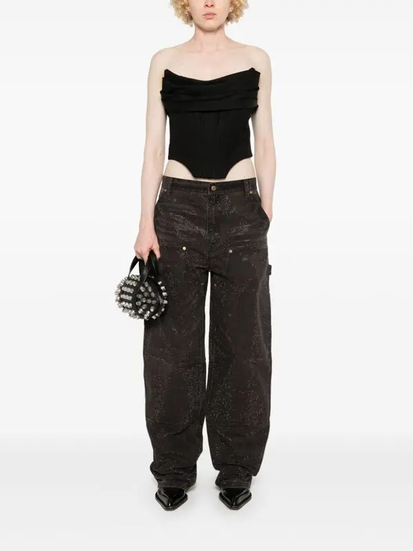 Alexander Wang Crystal-embellished Tapered Jeans