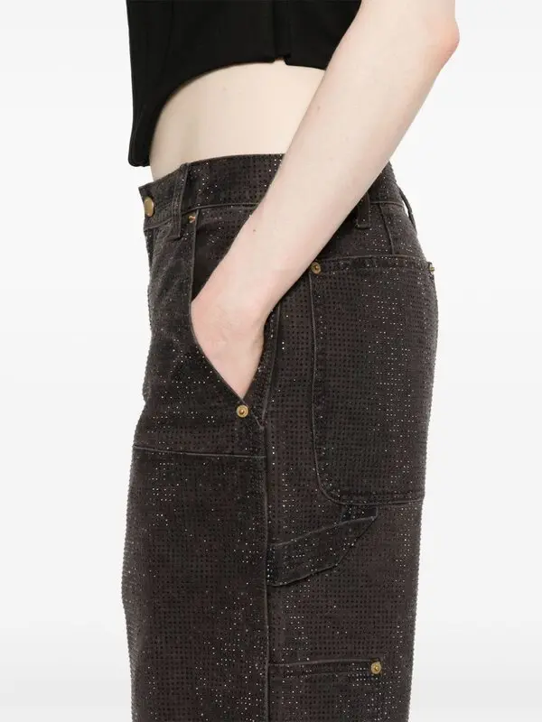 Alexander Wang Crystal-embellished Tapered Jeans