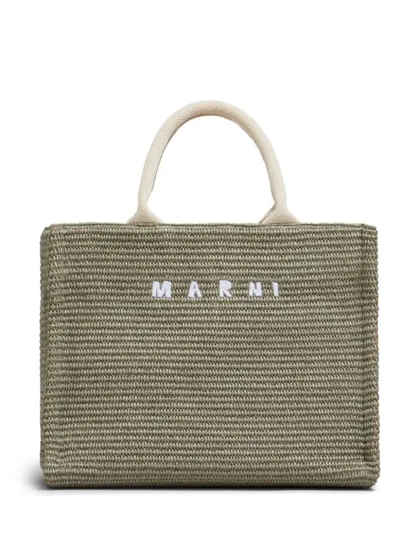 Marni Raffia Tote Bag - Green