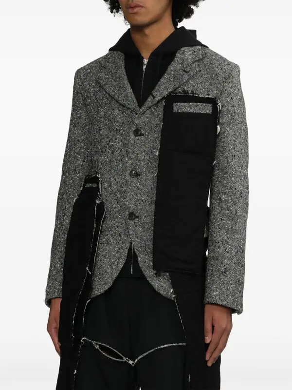 BLACK COMME DES GARÇONS Tweed Panelled Blazer