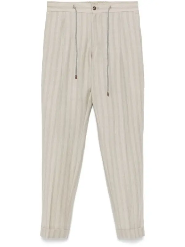 BARBA NAPOLI Herringbone Chino Trousers