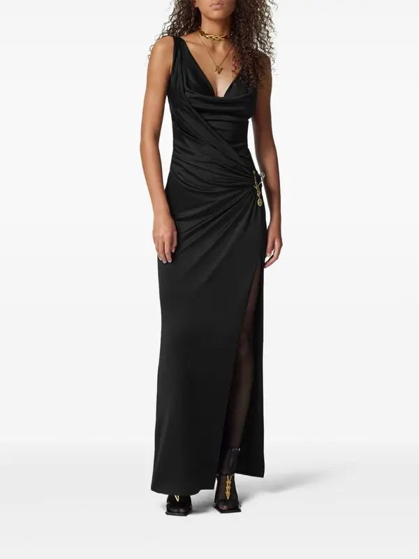 black safety pin dress Simone Safety Pin Mesh Bandage Maxi Dress Black / M main image 1