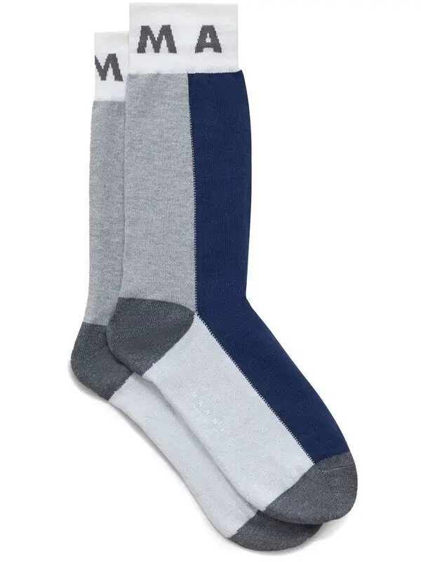 Marni Intarsia-knit Logo Ankle Socks - Blue
