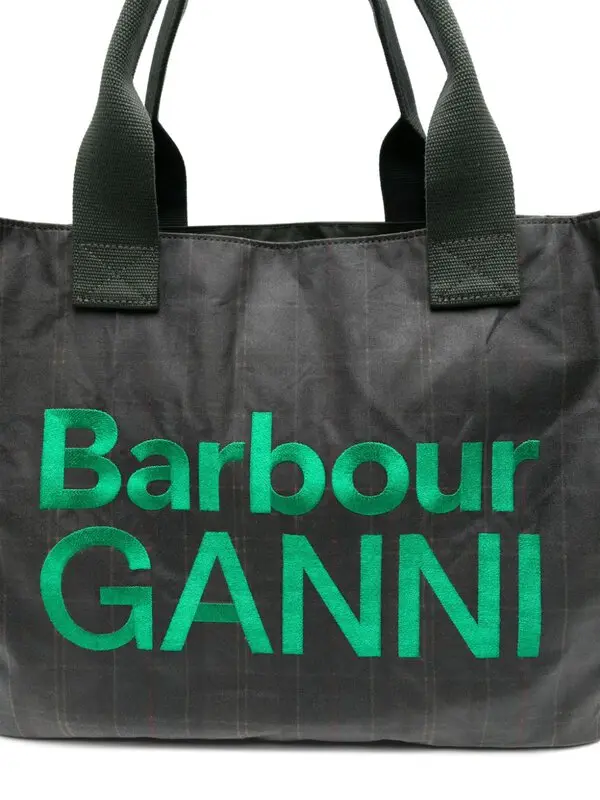 Barbour X Ganni Waxed Tote Bag - Green | Editorialist