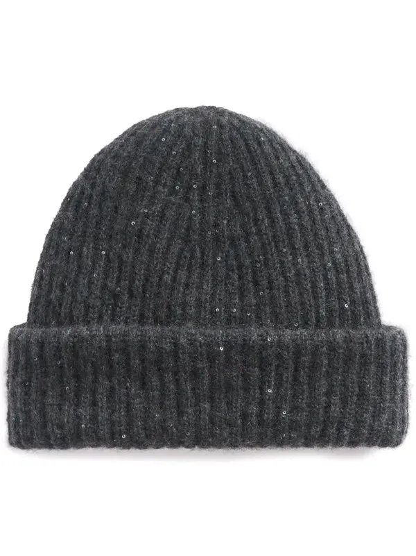 Fabiana Filippi Ribbed Beanie - Grey