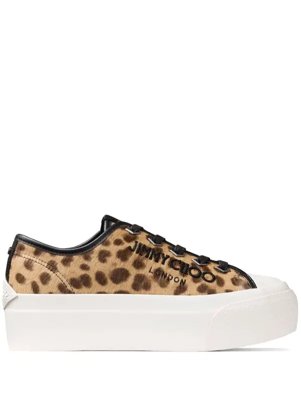JIMMY CHOO Palma Maxi Leopard Sneakers - Neutrals