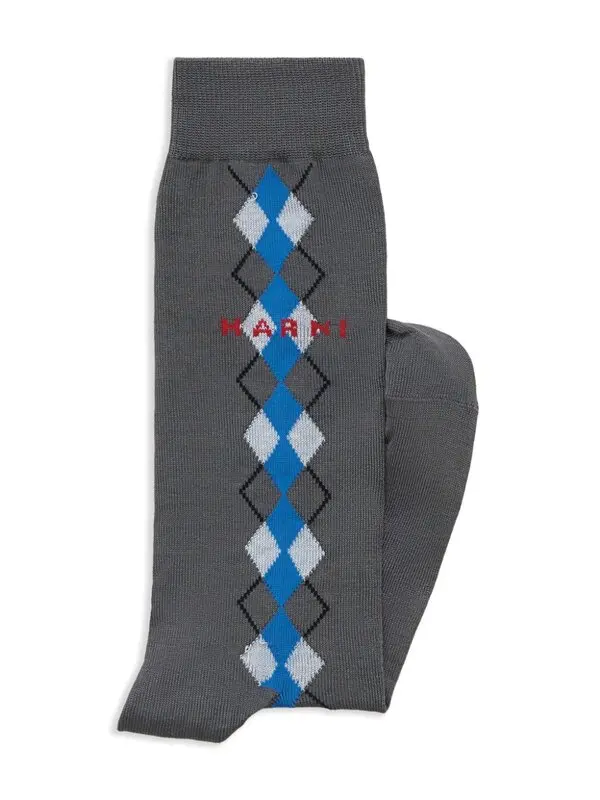 Marni Intarsia-knit Logo Socks