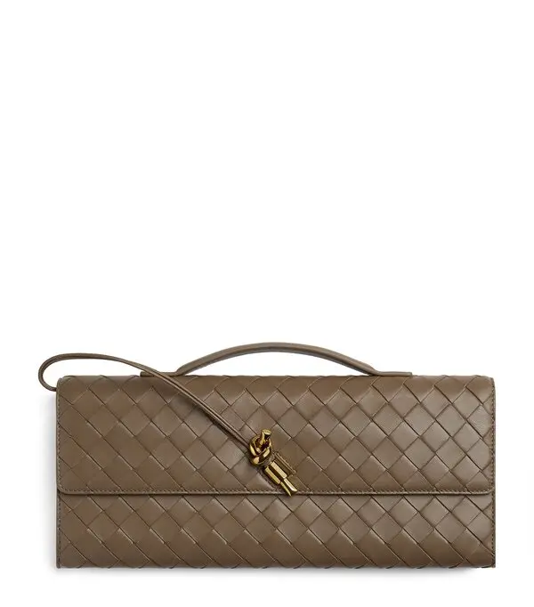 Bottega Veneta Medium Andiamo Clutch Bag - Brown