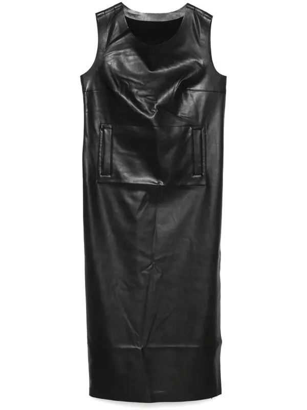 Norma Kamali Faux Leather Sleeveless Dress In Black - 31% Off | Editorialist