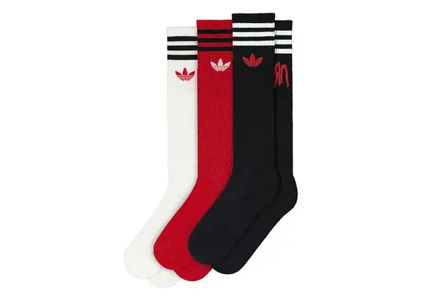 Adidas X Korn Socks - White/black/better Scarelet Red