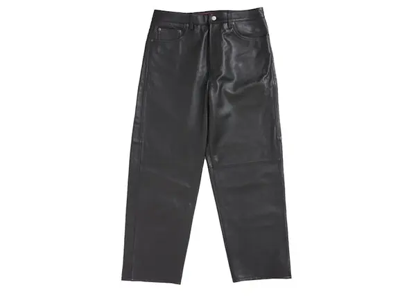 Supreme Leather 5-pocket Baggy Jeans