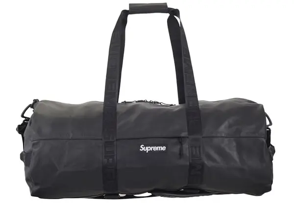 Supreme Leather Duffle Bag - Black