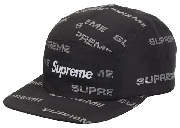 Supreme Reflective Jacquard Camp Cap - Black
