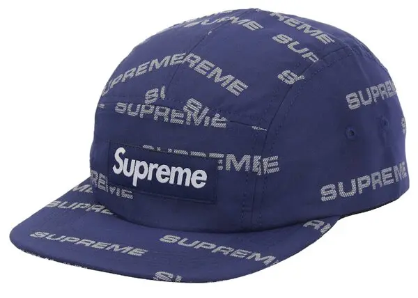 Supreme Reflective Jacquard Camp Cap - Blue