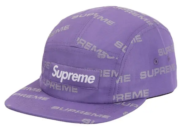 Supreme Reflective Jacquard Camp Cap - Purple