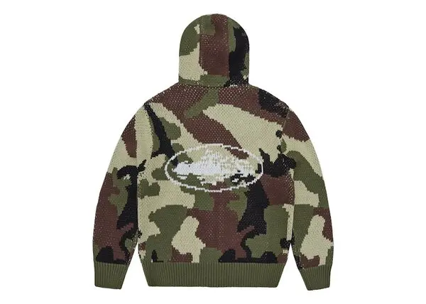 Corteiz Alcatraz Heavy Knit Zip Hoodie - Camo | Editorialist