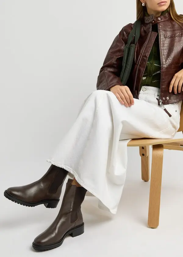 AeydĒ Jack Leather Chelsea Boots - Brown
