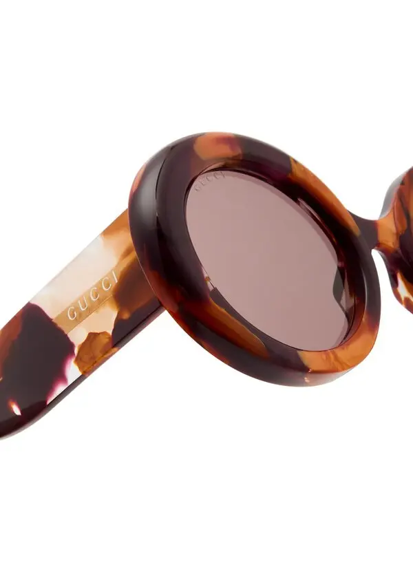 Gucci Eyewear Oversized Tortoiseshell Round-frame Sunglasses