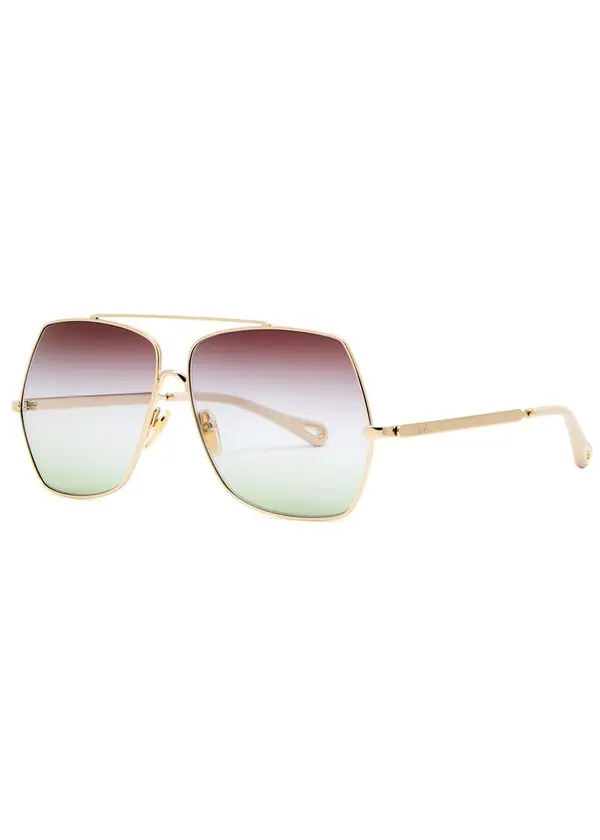 Chloé Aviator-style Sunglasses - Gold