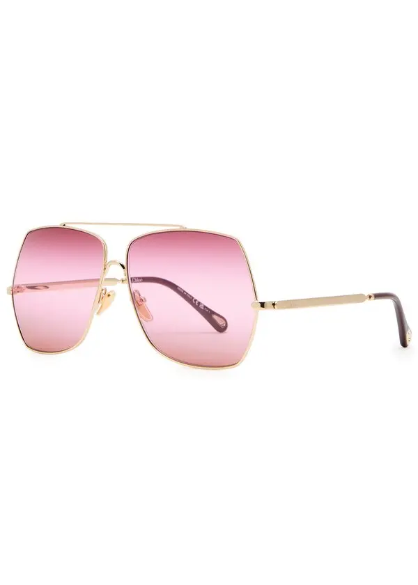 Chloé Aviator-style Sunglasses - Gold