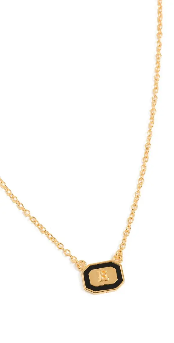 GWEN BELOTI Initial Gold Plated Pendant Necklace - E