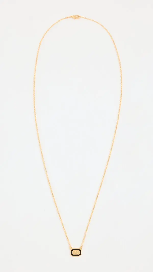 GWEN BELOTI Initial Gold Plated Pendant Necklace - E