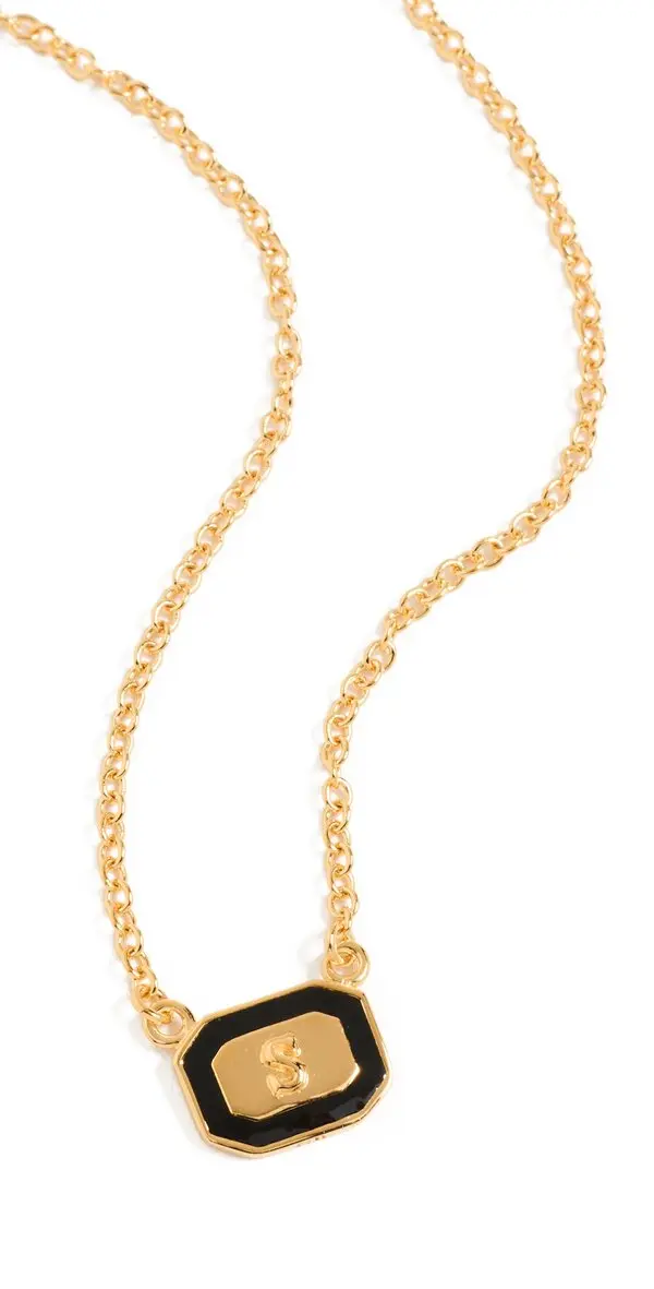 GWEN BELOTI Initial Gold Plated Pendant Necklace - S