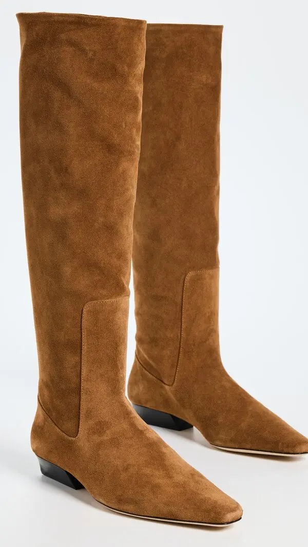 Staud Wally Flat Boots - Tan