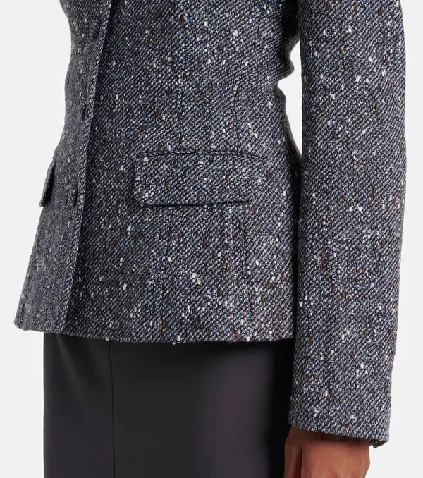 SELF-PORTRAIT Bouclé And Crêpe Midi Dress