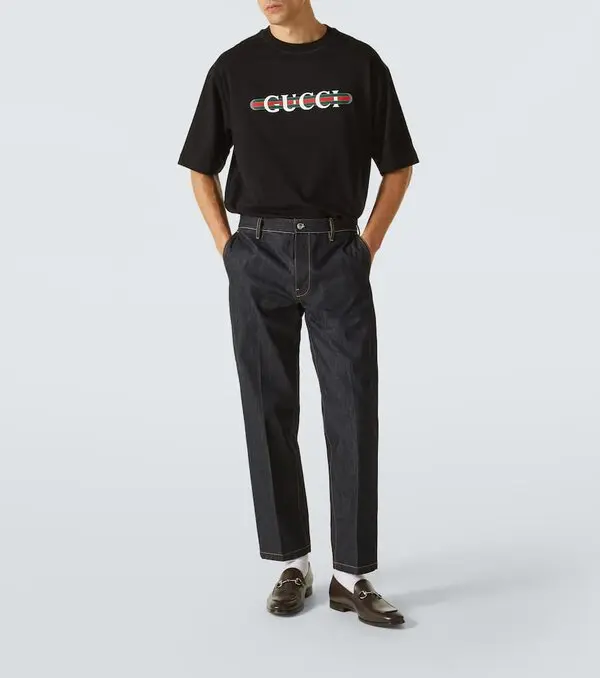 Gucci Logo Cotton Jersey T-shirt - Black