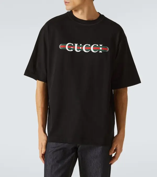 Gucci Logo Cotton Jersey T-shirt - Black