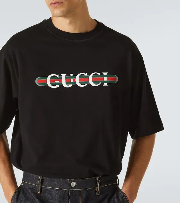 Gucci Logo Cotton Jersey T-shirt - Black