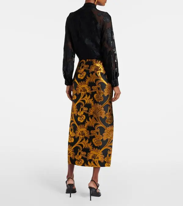 Etro Lamé Maxi Skirt