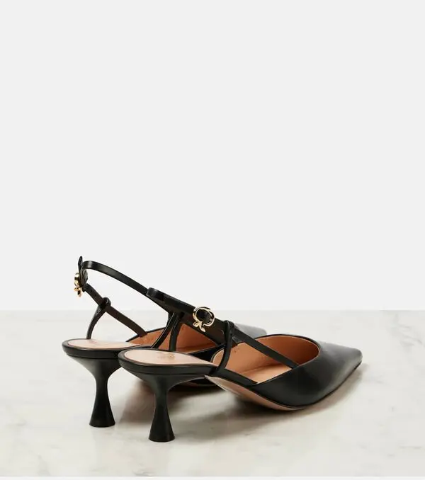 GIANVITO ROSSI Ascent 55 Leather Slingback Pumps - Black