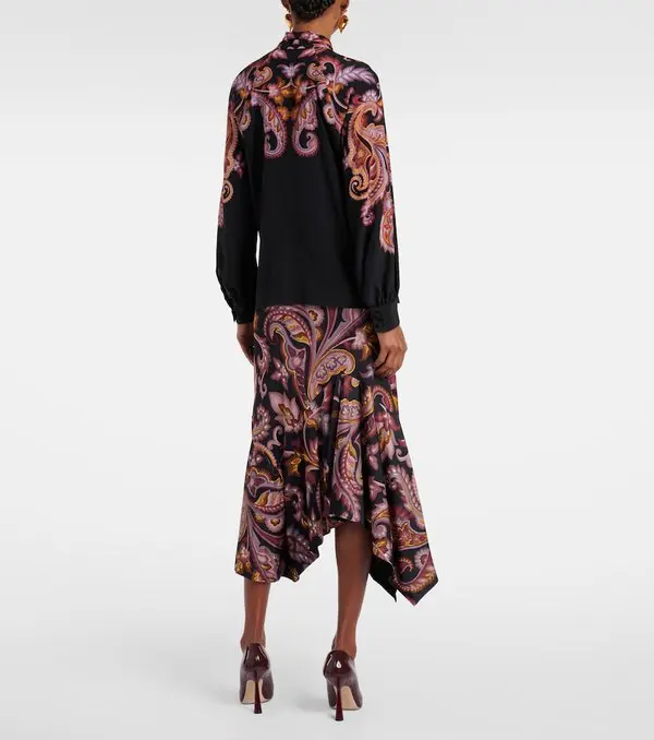 Etro Paisley Tie-neck Blouse