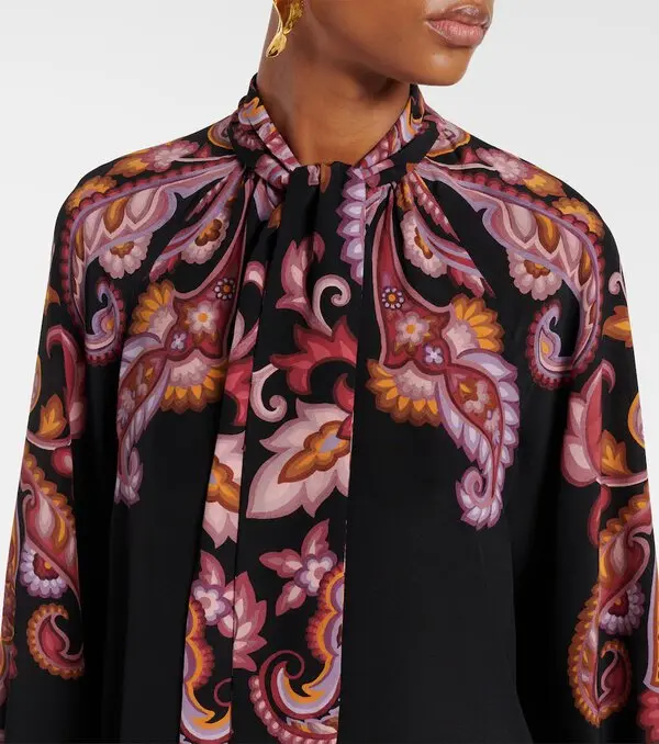 Etro Paisley Tie-neck Blouse