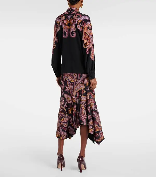 Etro Paisley Tie-neck Blouse