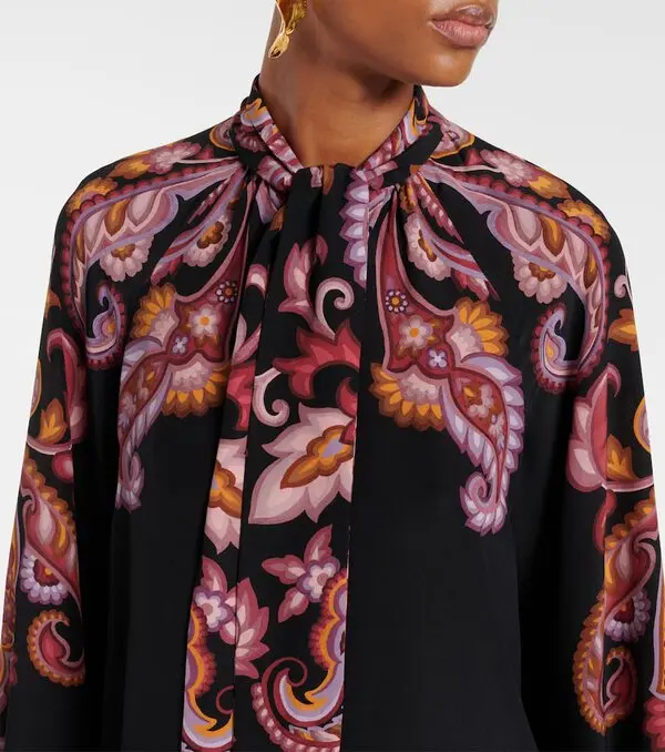 Etro Paisley Tie-neck Blouse