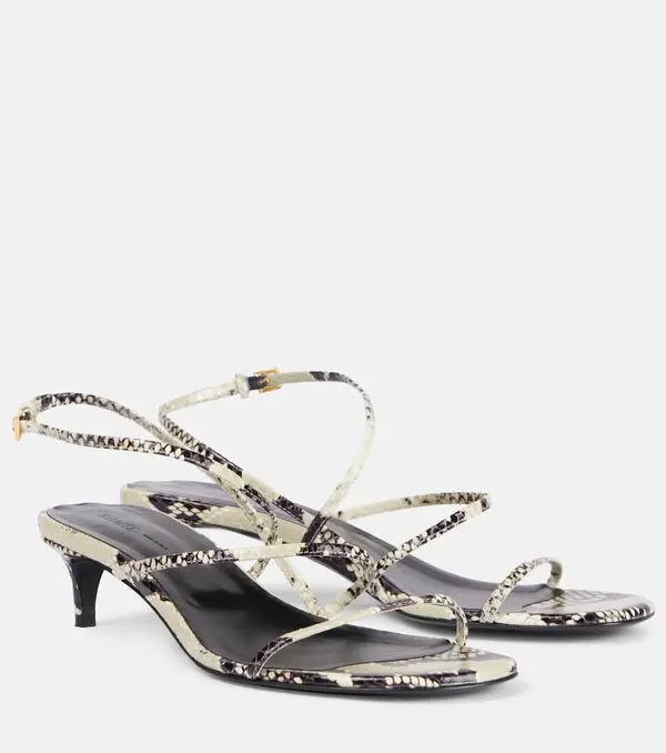 Khaite Loop 35 Snake-effect Leather Sandals - Multicoloured