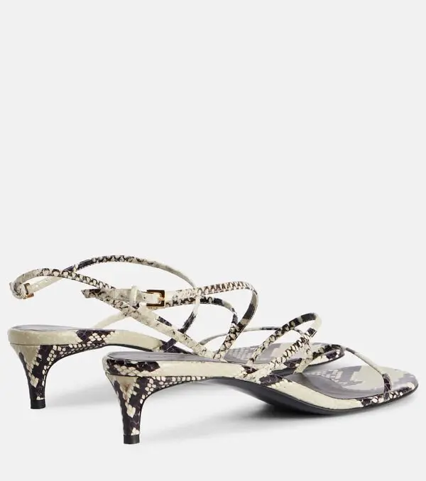 Khaite Loop 35 Snake-effect Leather Sandals - Multicoloured