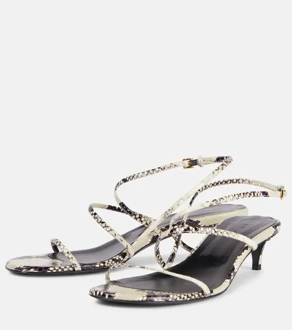 Khaite Loop 35 Snake-effect Leather Sandals - Multicoloured