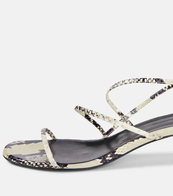 Khaite Loop 35 Snake-effect Leather Sandals - Multicoloured
