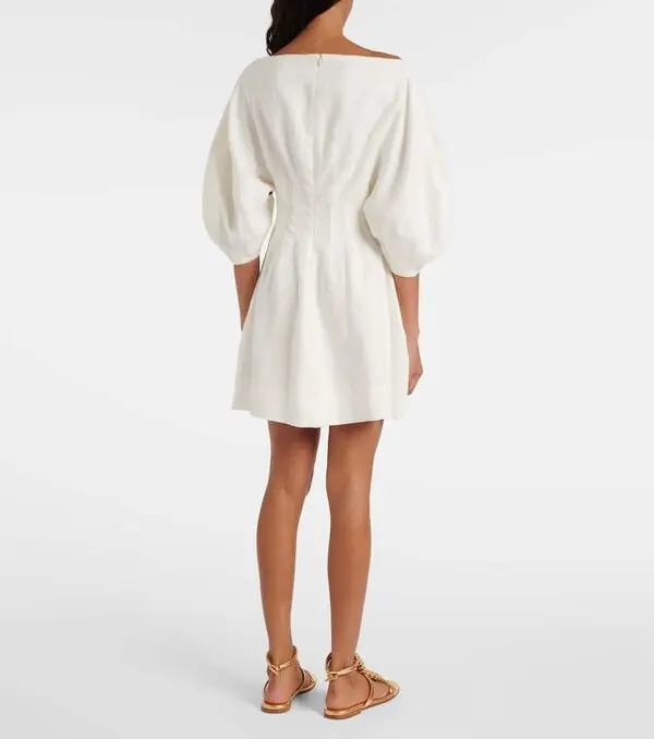 Faithfull The Brand Puff-sleeve Linen Minidress