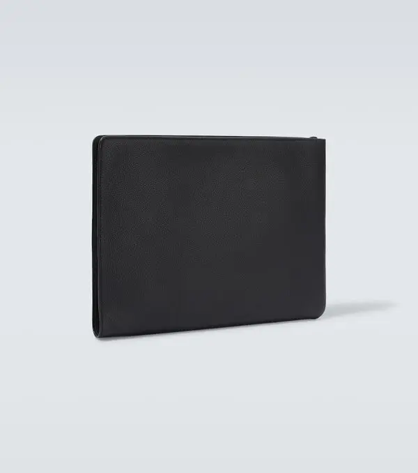 Loro Piana Extra A4 Leather Pouch - Black | Editorialist