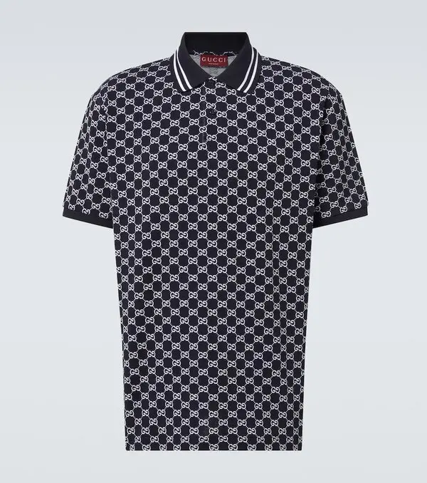 Gucci Gg Cotton Piquet Jacquard Polo Shirt