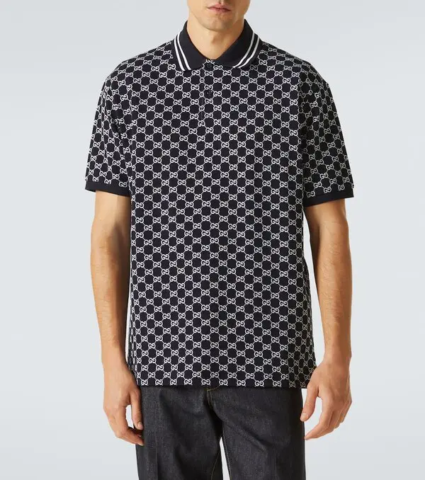 Gucci Gg Cotton Piquet Jacquard Polo Shirt