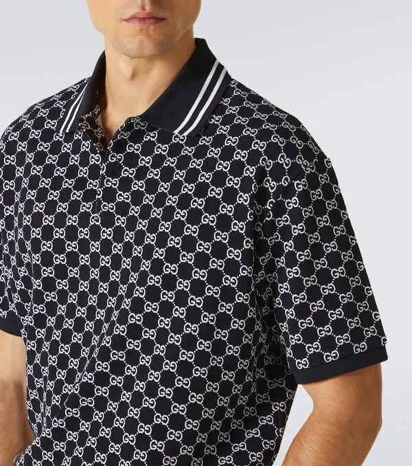 Gucci Gg Cotton Piquet Jacquard Polo Shirt