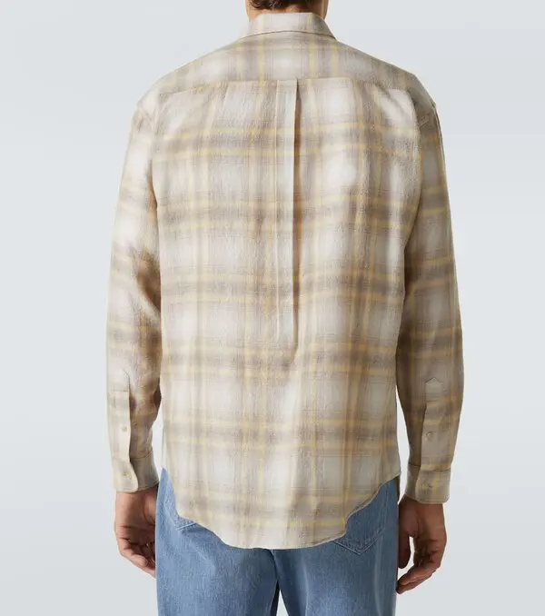 Auralee Plaid Wool Shirt - Yellow