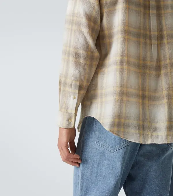 Auralee Plaid Wool Shirt - Yellow